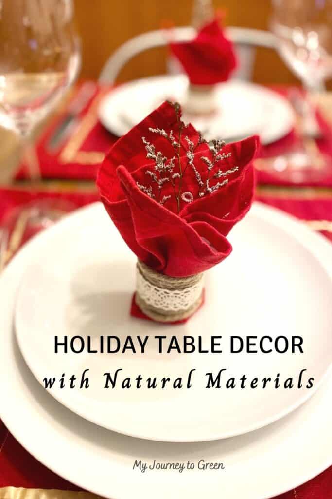 Beautiful holiday table decor with natural materials